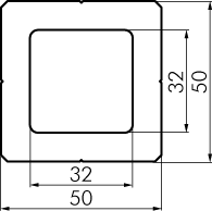 Precision Profile 50x50, natural | 50mm | 50mm | Cut | SP6621N